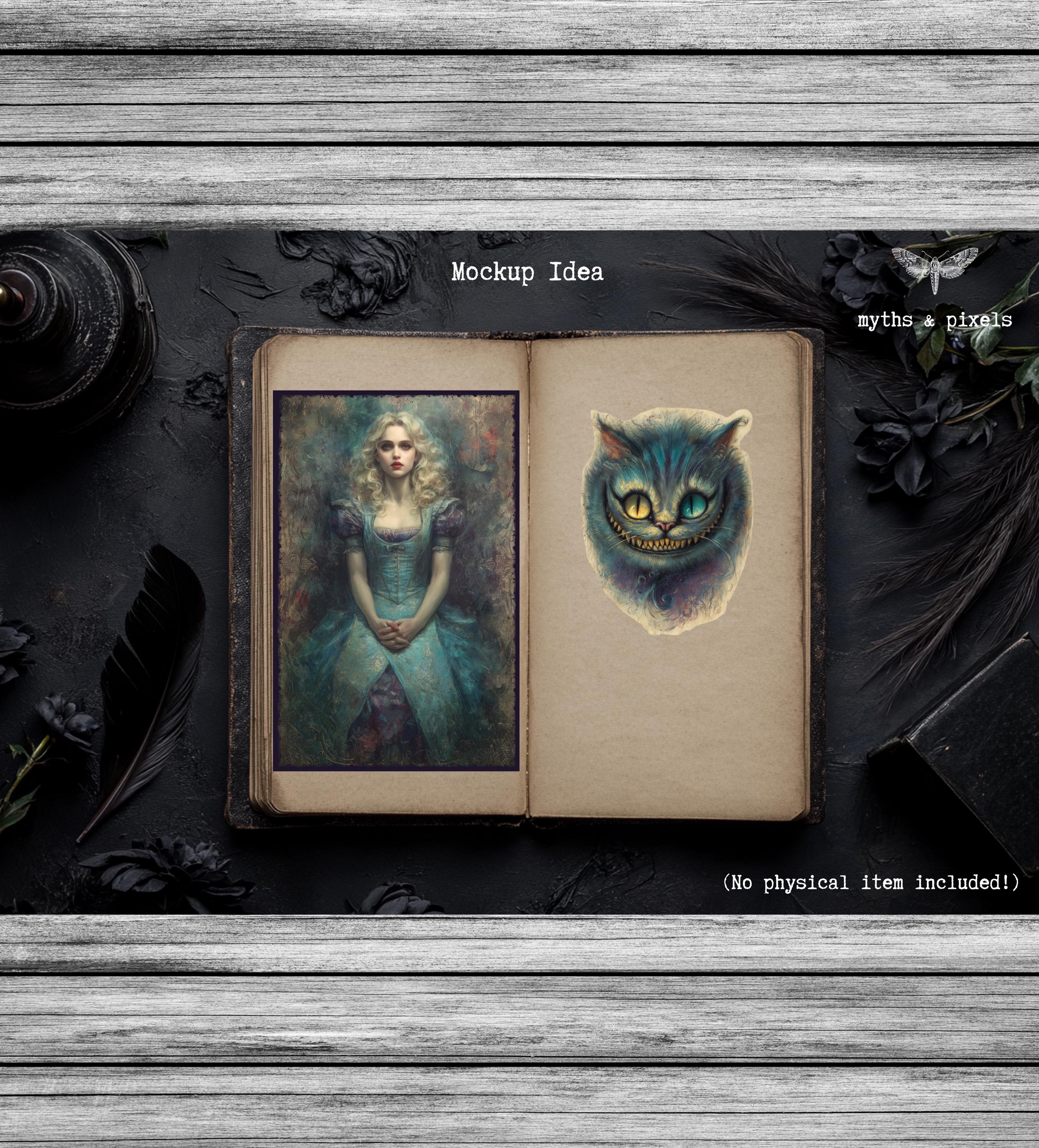 Dark Alice in Wonderland - Junk Journal Kit, Grunge, Haunted, Dark ...
