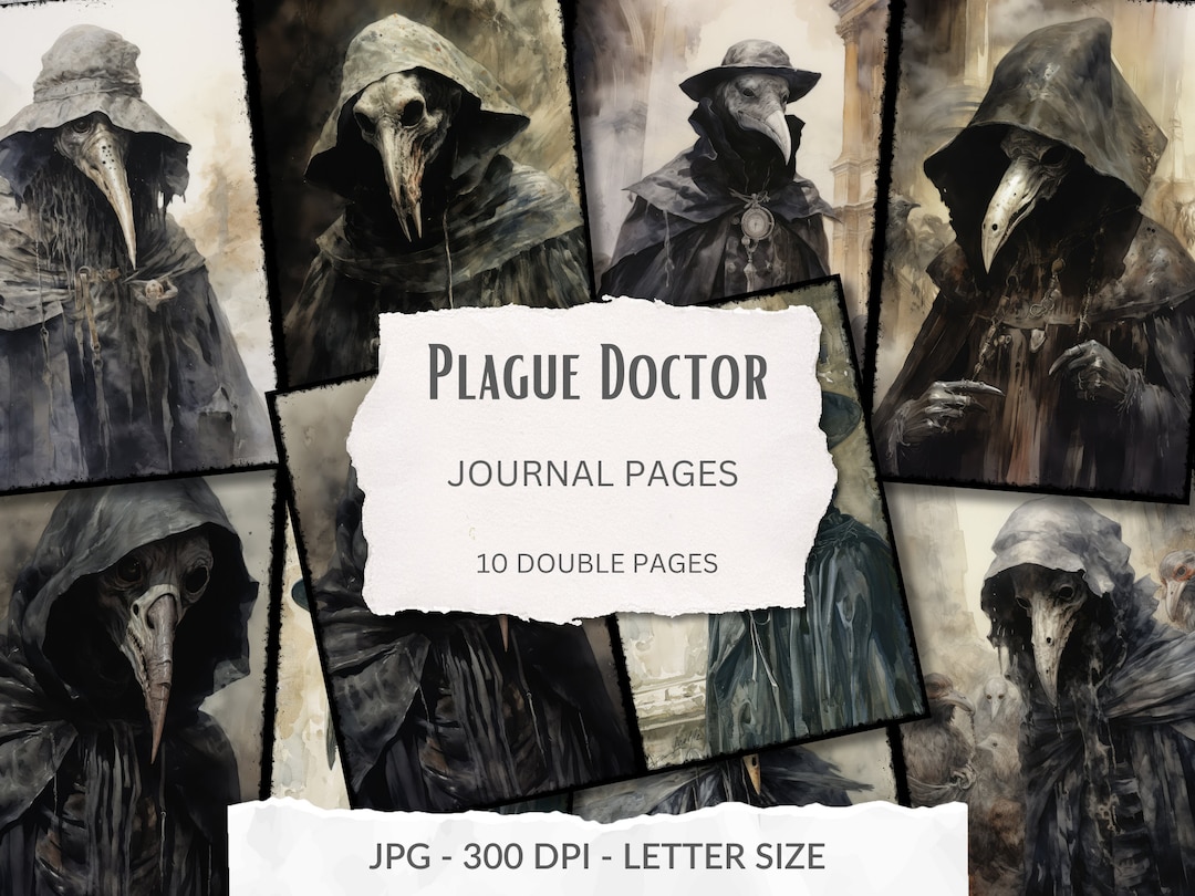 Plague Doctor Journal Pages, Gothic Horror, Halloween, Creepy, Macabre ...