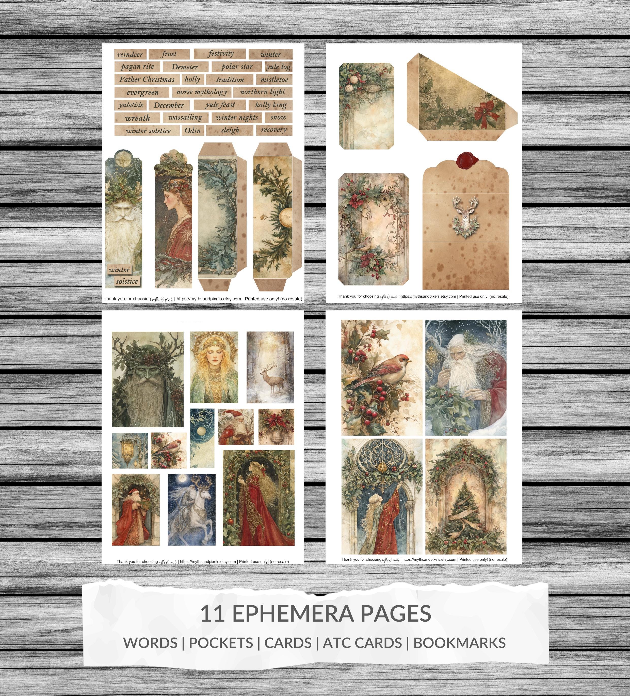 Yuletide Junk Journal, Printable Pagan Pages, Yule Printable, Pagan ...