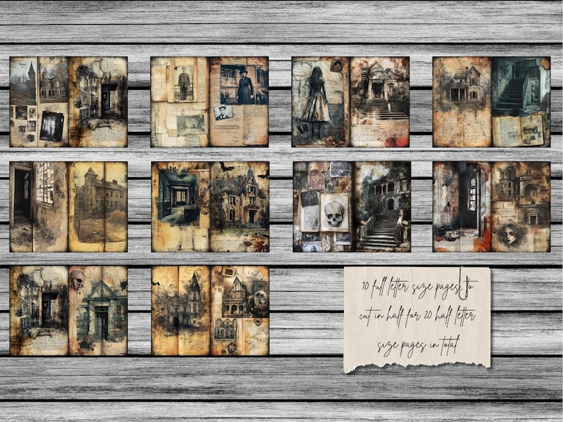 The Asylum Files Junk Journal Pages Bundle - Lunatic Asylum Collage ...