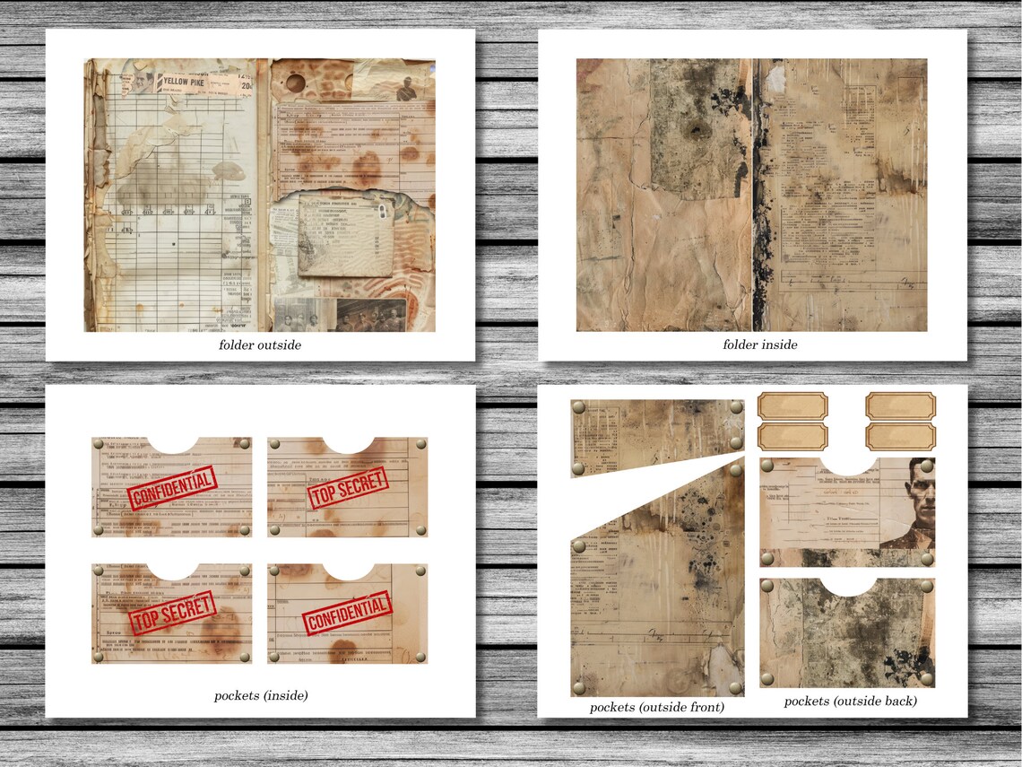 Asylum File Folder Folio Kit, Ashbourne, Junk Journal Add-on, Halloween ...