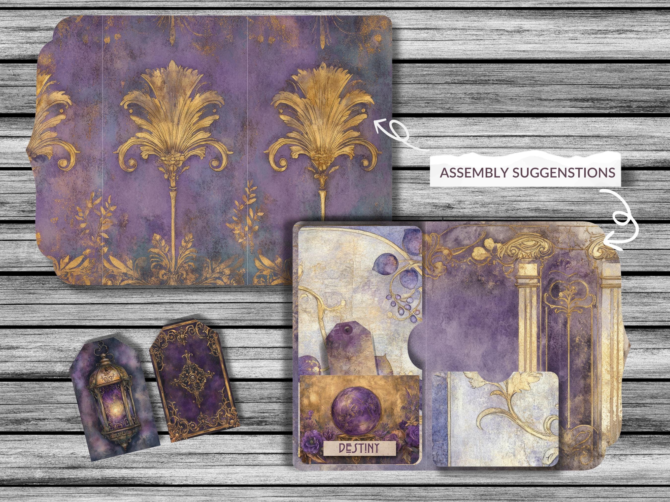 Fortune Teller Folio Kit, Printable Mix and Match Folder Folio With ...