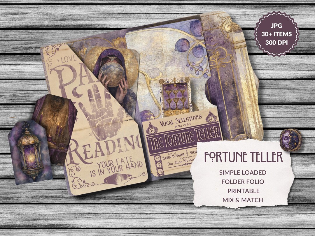 Fortune Teller Folio Kit, Printable Mix and Match Folder Folio With ...