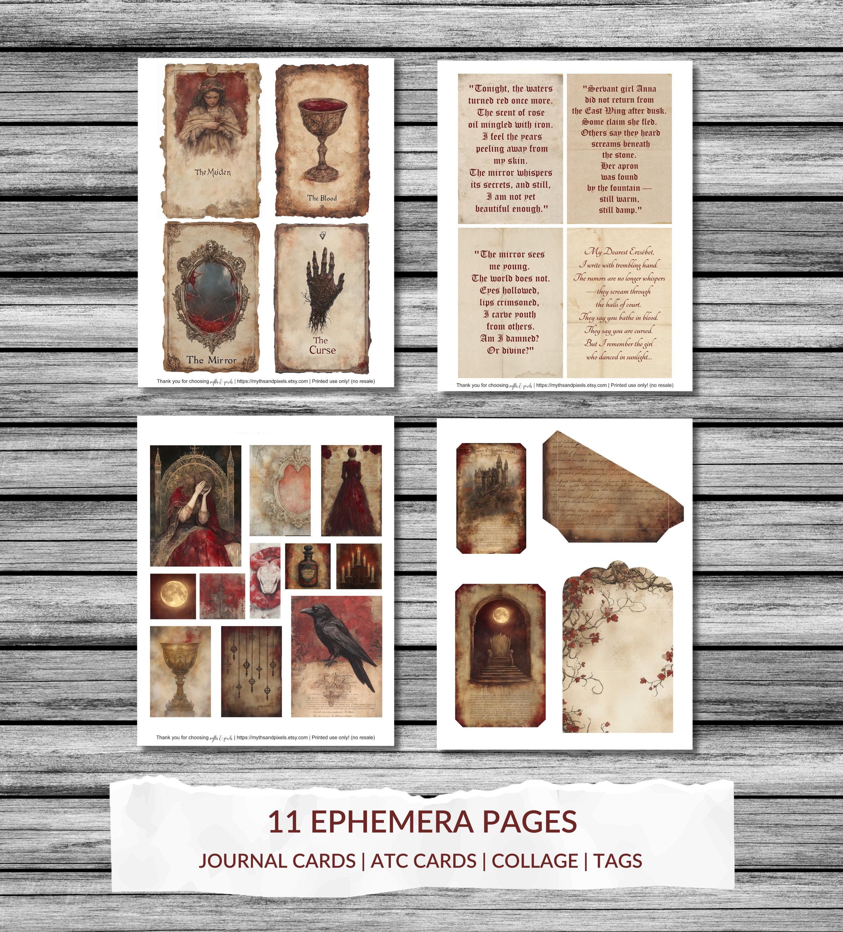 Blood Countess Junk Journal Kit - Elisabeth Bathory, 29 Pages ...