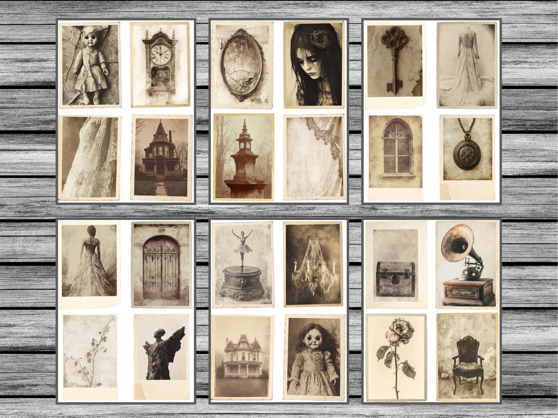 Cursed Objects Photographs, Printable, Fussy Cut, Vintage Style ...