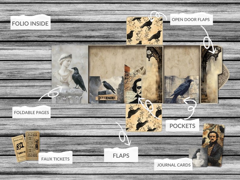 Poe's the Raven – Foldable Folio Kit, Gothic, Loaded Folio With ...