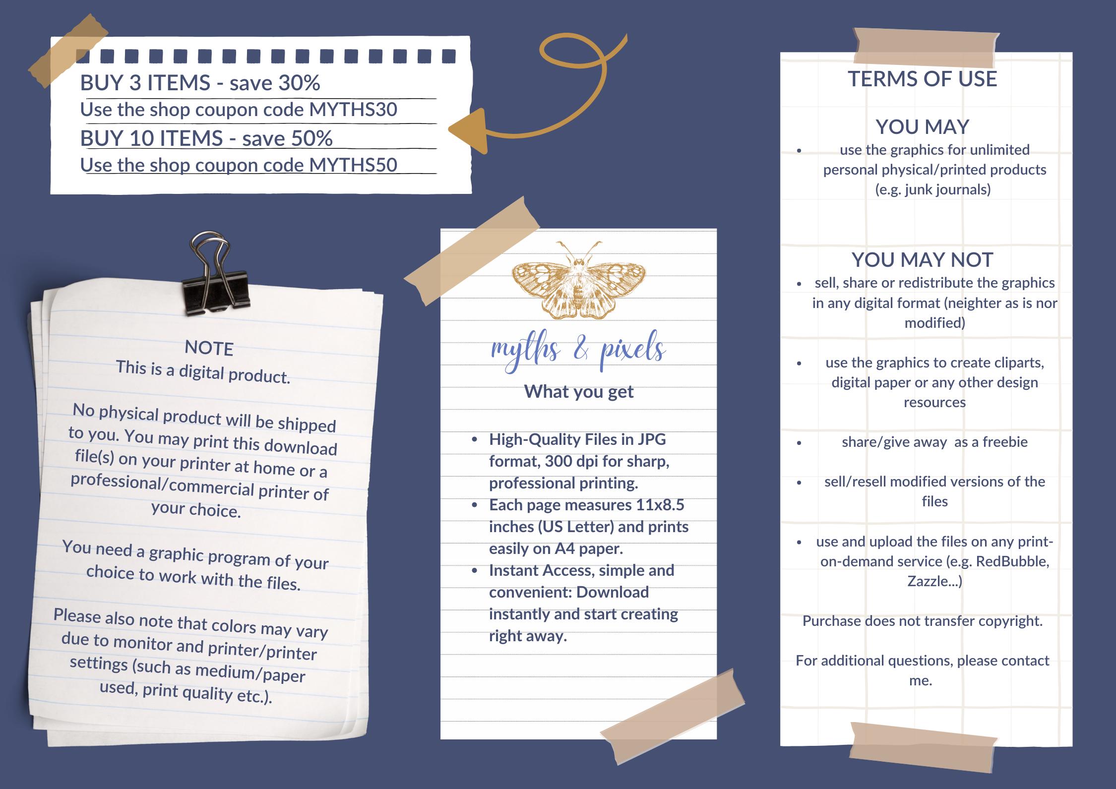 The Morgue Files Junk Journal Pages, Horror, Halloween Printable, JPG ...