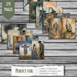 Wizard of Oz Digital Junk Journal Bundle - 29 Pages of Vintage Journal ...