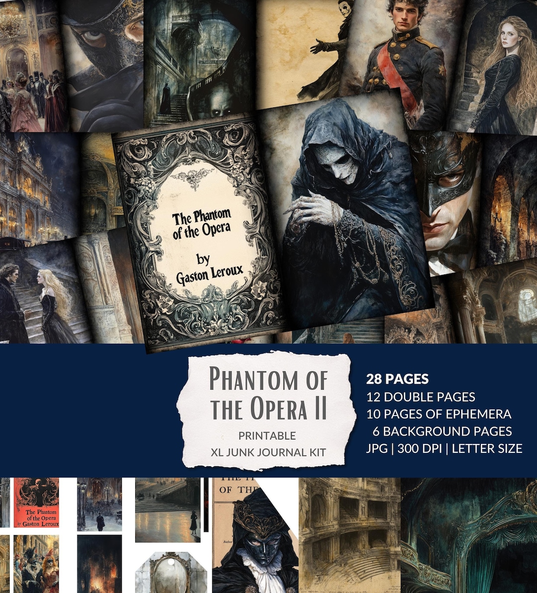 Phantom of the Opera II – Junk Journal Kit, Paris, Gothic Romance ...