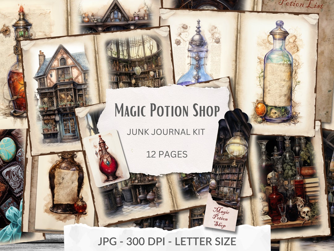 Potion Shop Journal Kit, Printable Potion Journal, Spell Book Pages ...