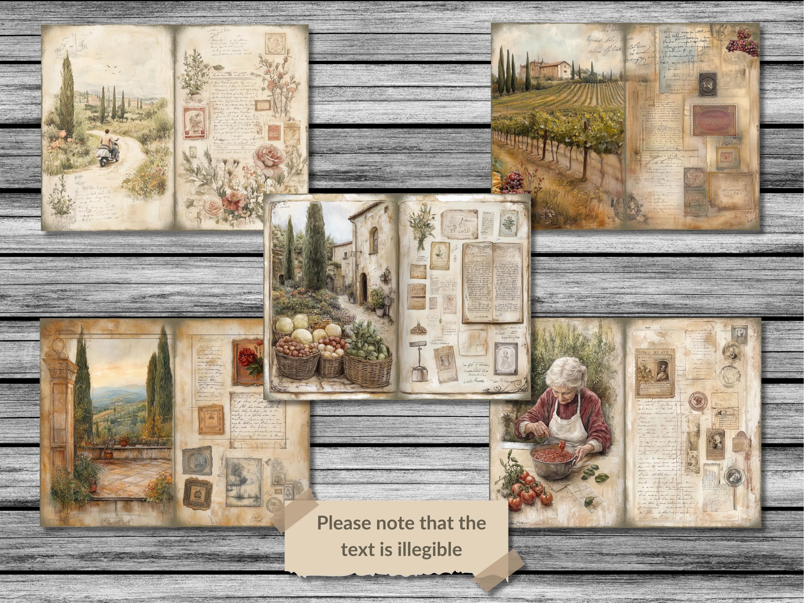 Italy Landscape Journal Pages, Tuscany Printable, Tuscan Countryside ...