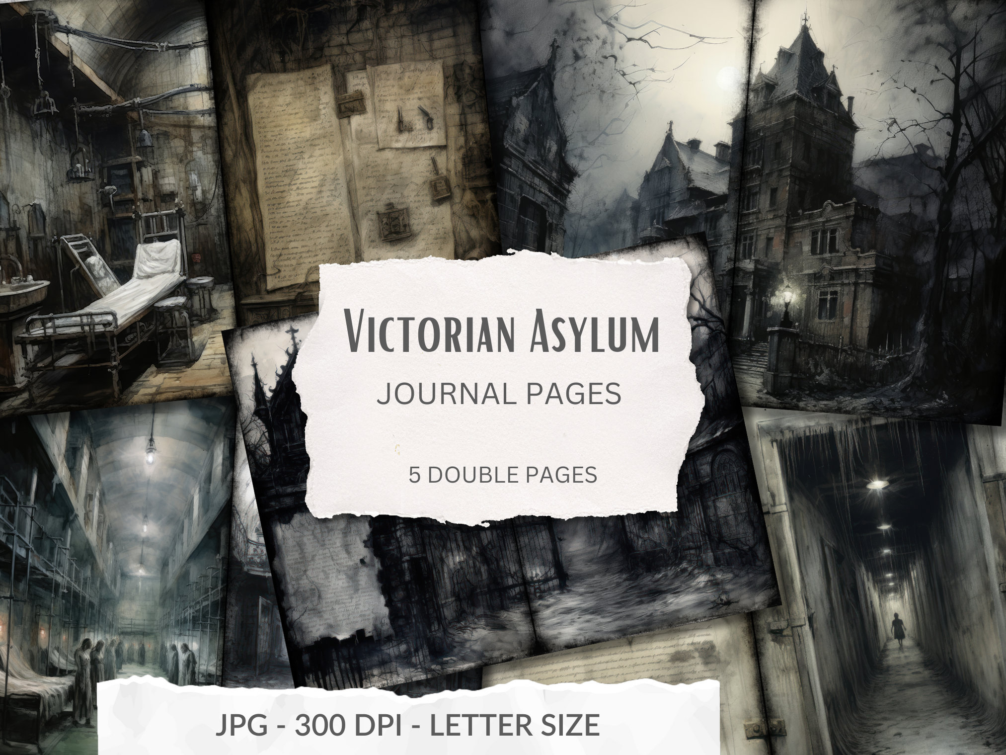 Victorian Mental Asylum - Junk Journal Pages, Gothic, Lost Place ...