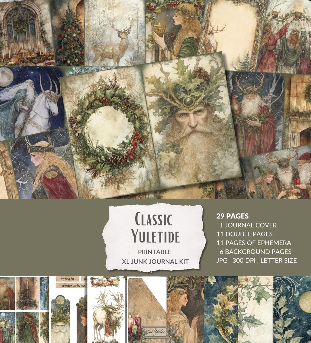 Yuletide Junk Journal, Printable Pagan Pages, Yule Printable, Pagan ...
