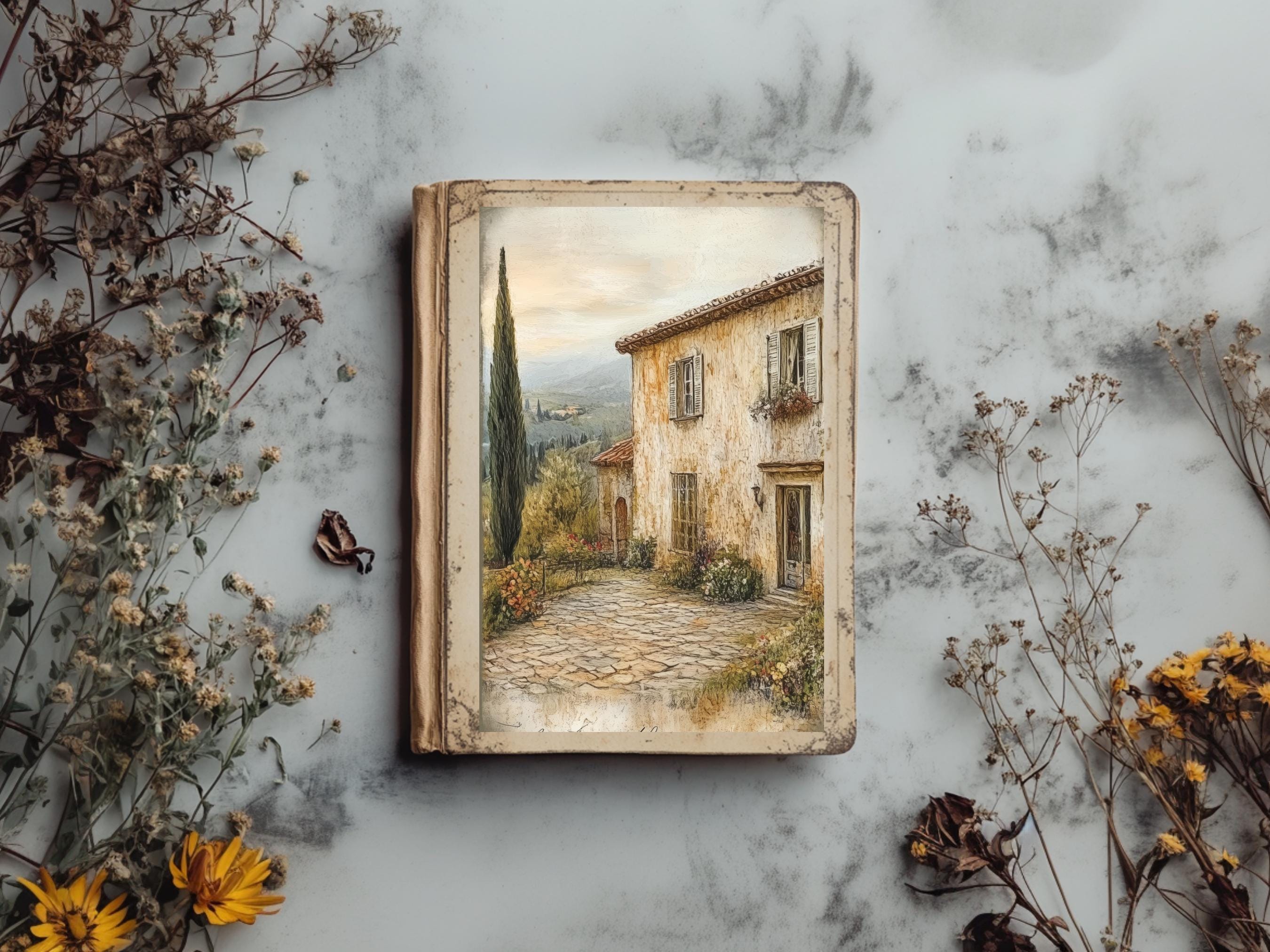 Tuscany Journal Pages - Italian Landscape Printable, Tuscan Countryside ...