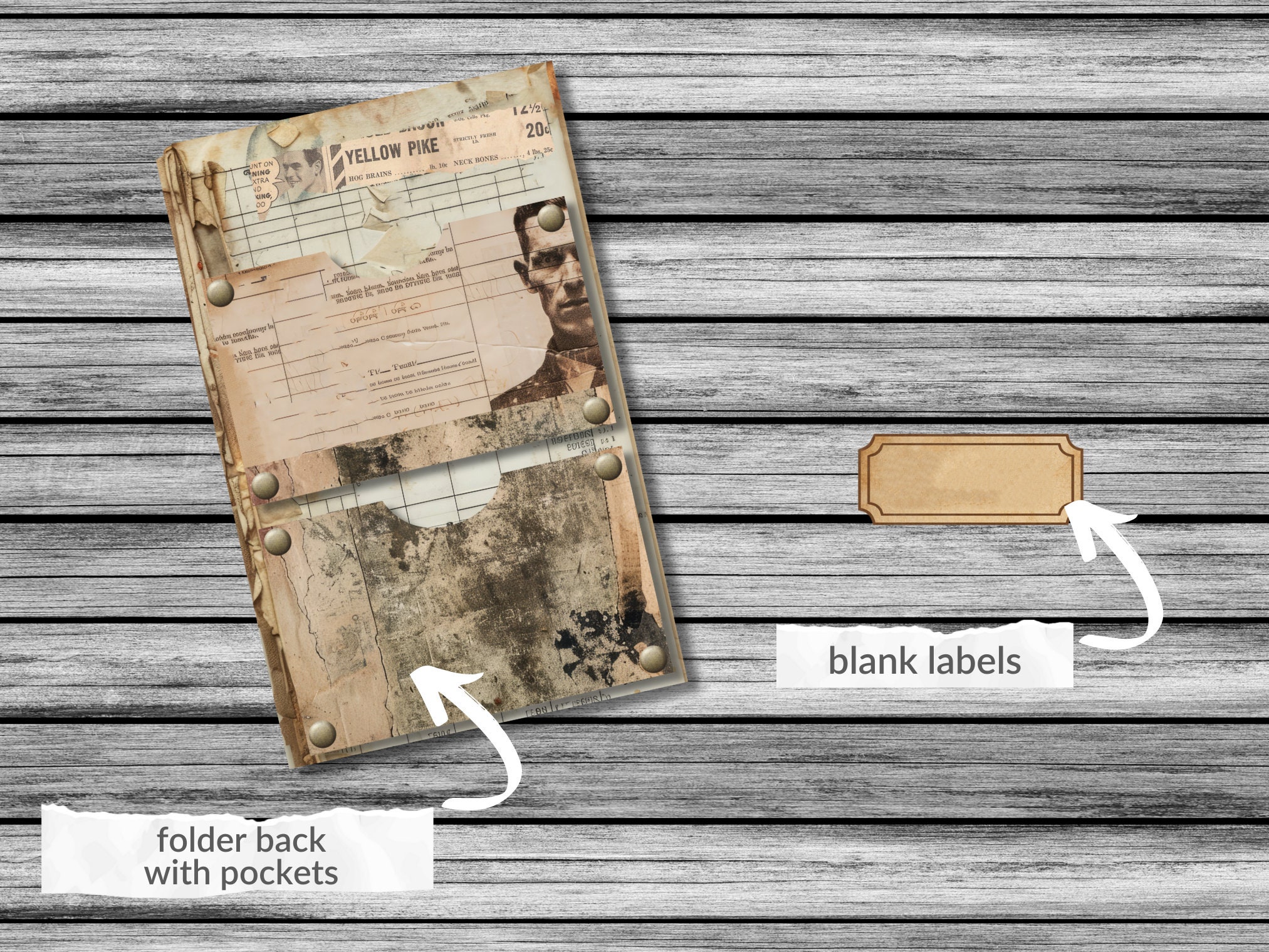 Asylum File Folder Folio Kit, Ashbourne, Junk Journal Add-on, Halloween ...