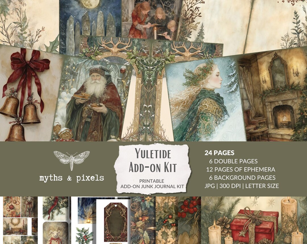 Yuletide Add on Junk Journal, Printable Pagan Pages, Yule Printable ...