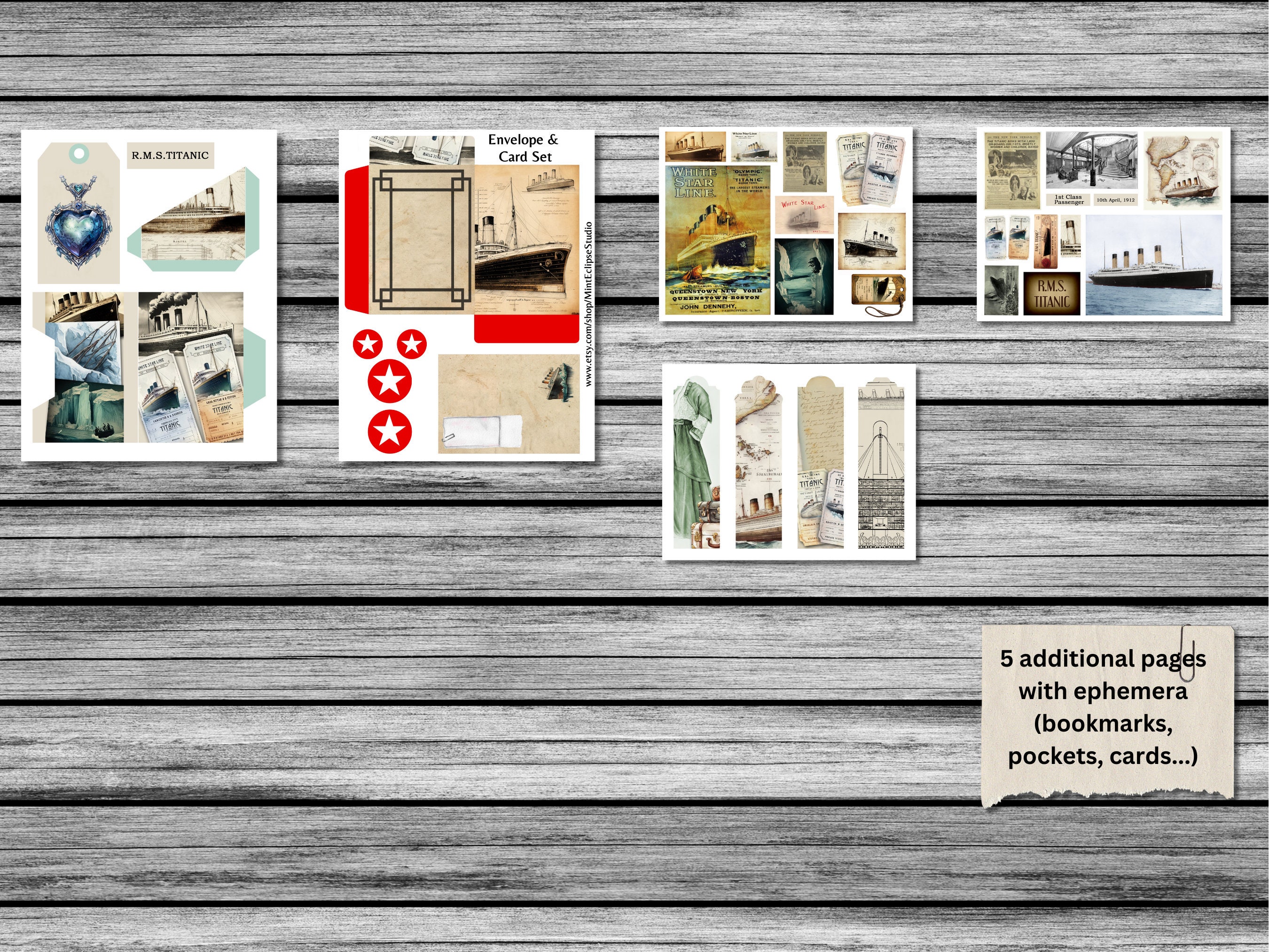 Titanic Journal Kit - Titanic Inspired Ephemera Printable, Ocean Pages ...