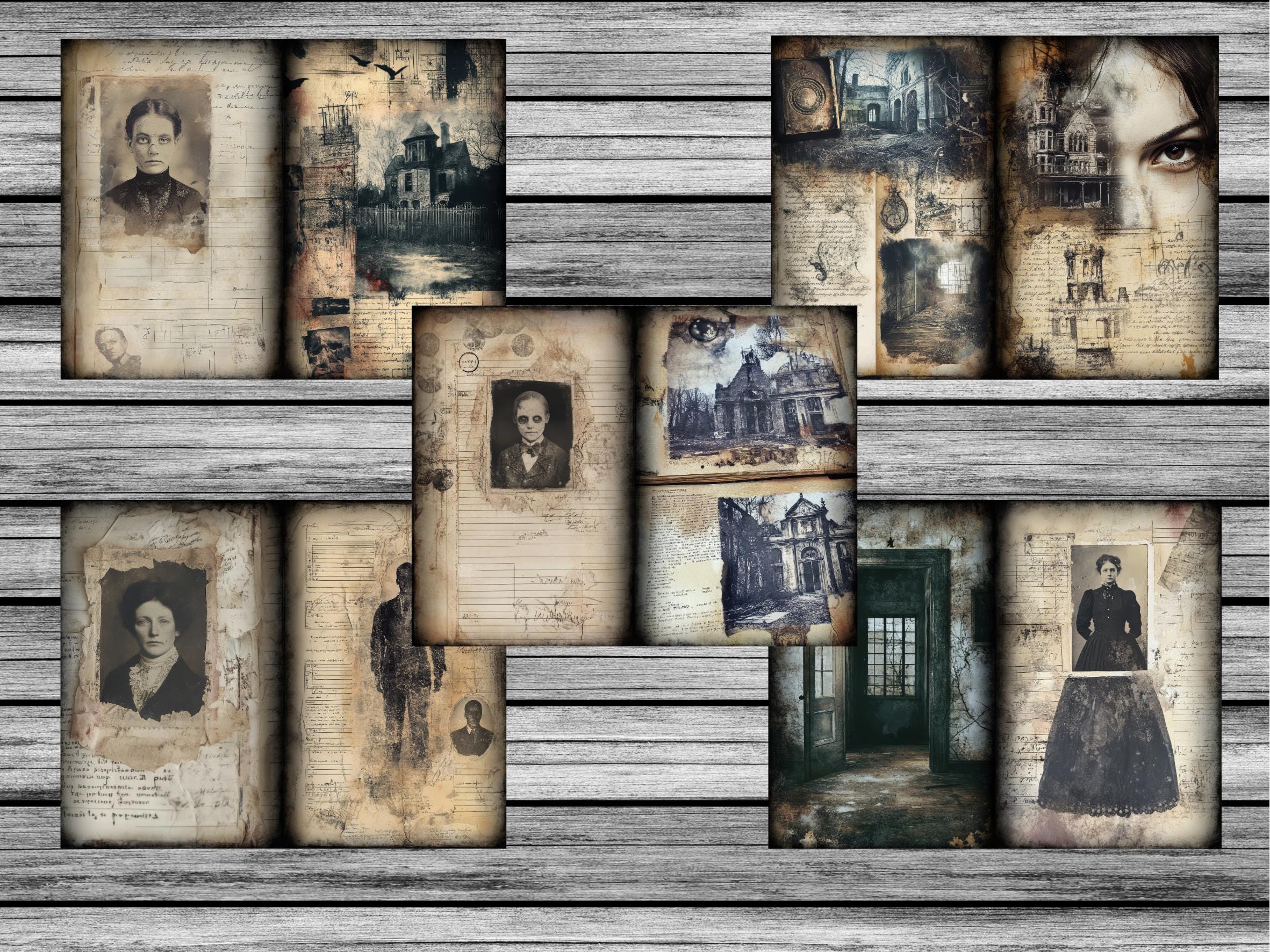 The Asylum Files Vol. III Junk Journal Pages, Horror, Halloween ...