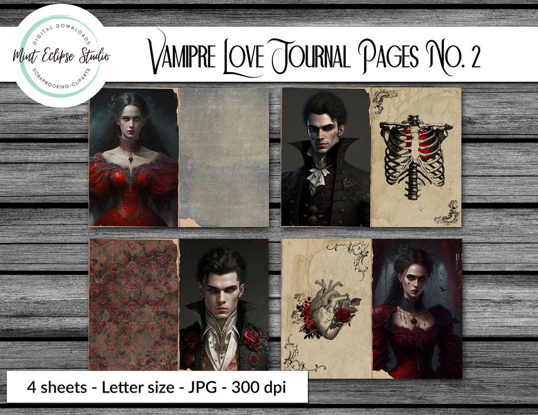 Vampire Love Junk Journal No. 2 Gothic Valentine Halloween Horror ...