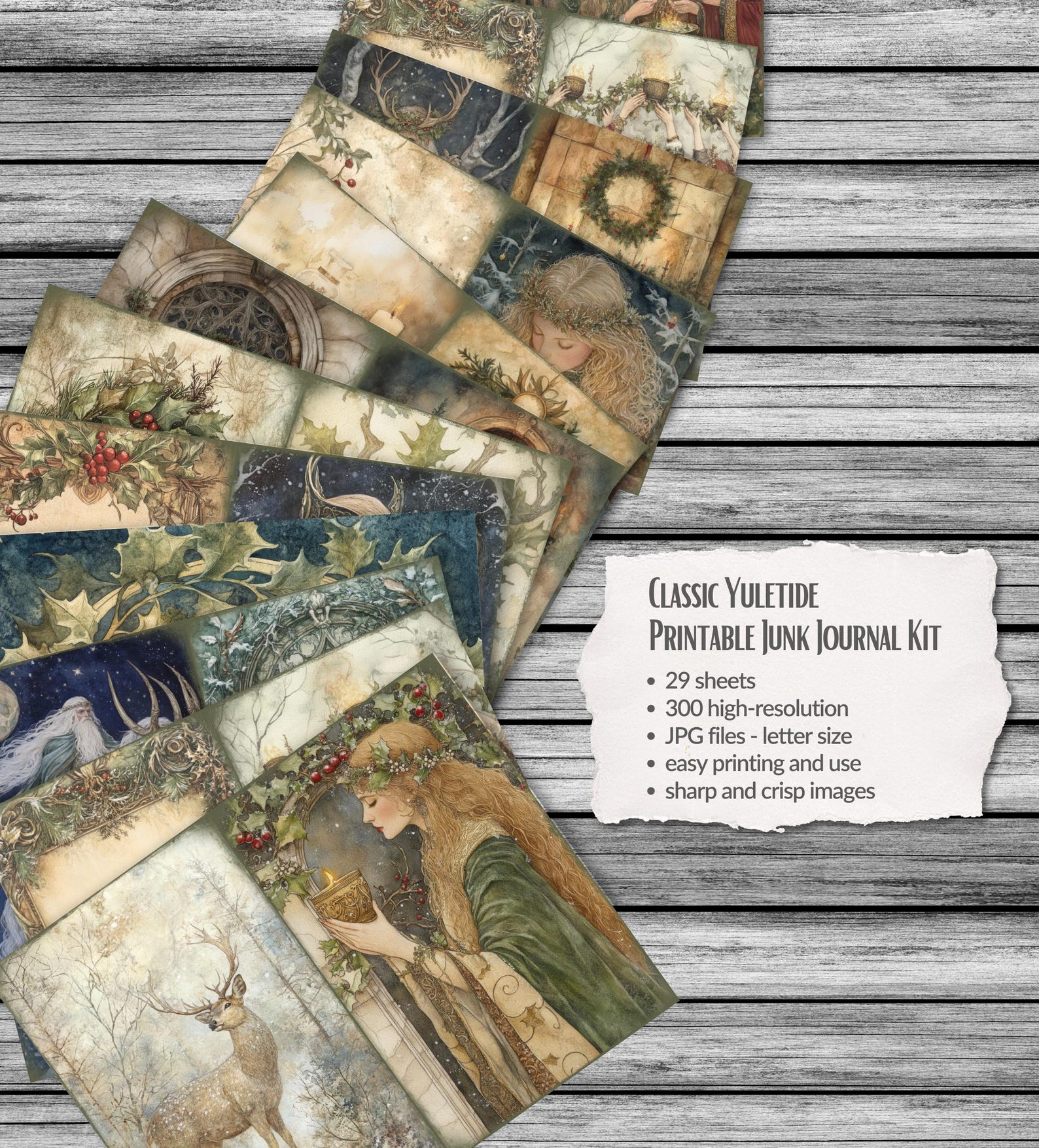 Yuletide Junk Journal, Printable Pagan Pages, Yule Printable, Pagan ...