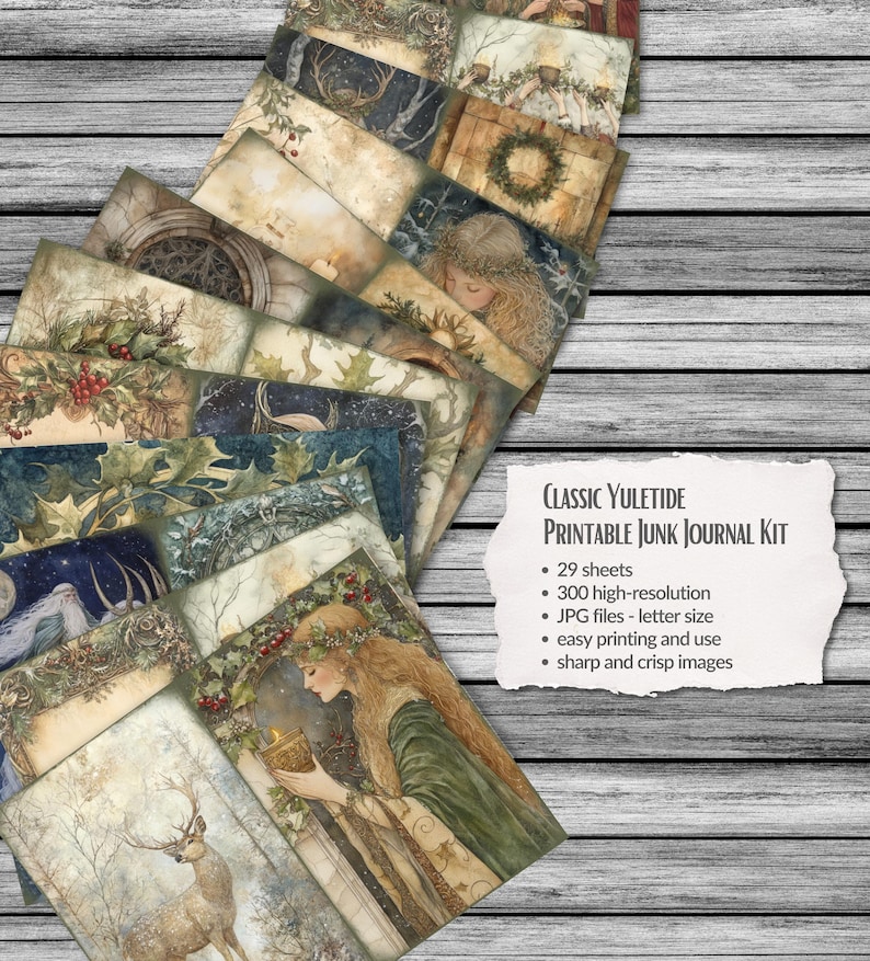 Yuletide Junk Journal, Printable Pagan Pages, Yule Printable, Pagan ...