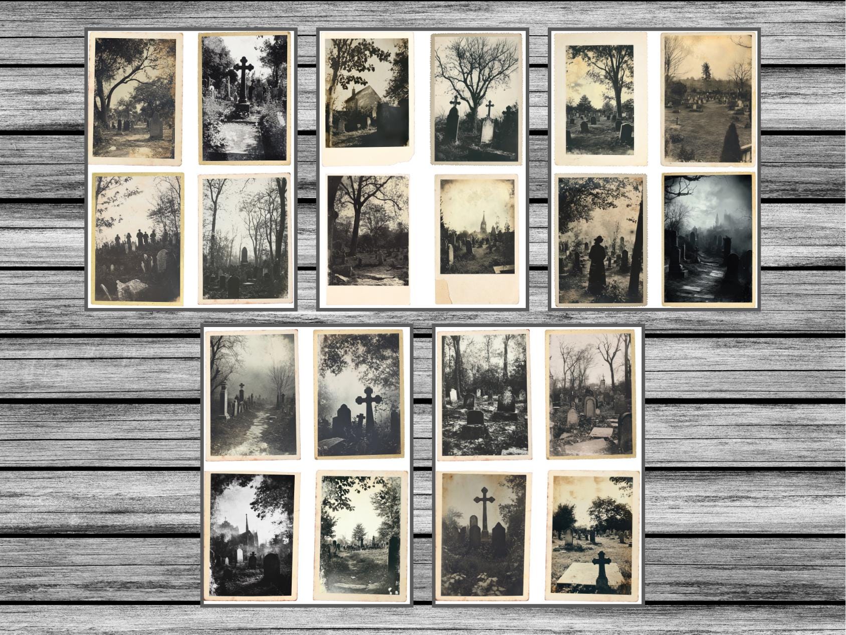 Ashbourne Cemetary, Printable Graveyard Spooky Photograph, ATC Cards ...