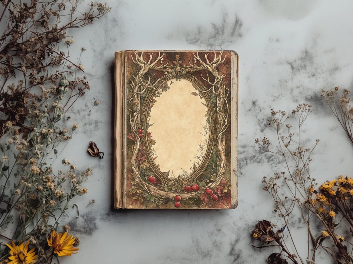 Yuletide Frame Journal Pages, Printable Pagan Pages, Yule Printable ...