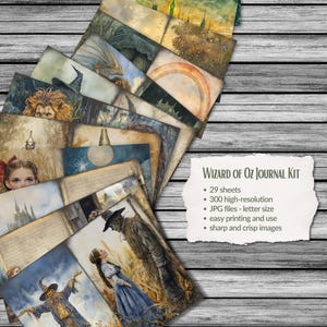 Wizard of Oz Digital Junk Journal Bundle - 29 Pages of Vintage Journal ...