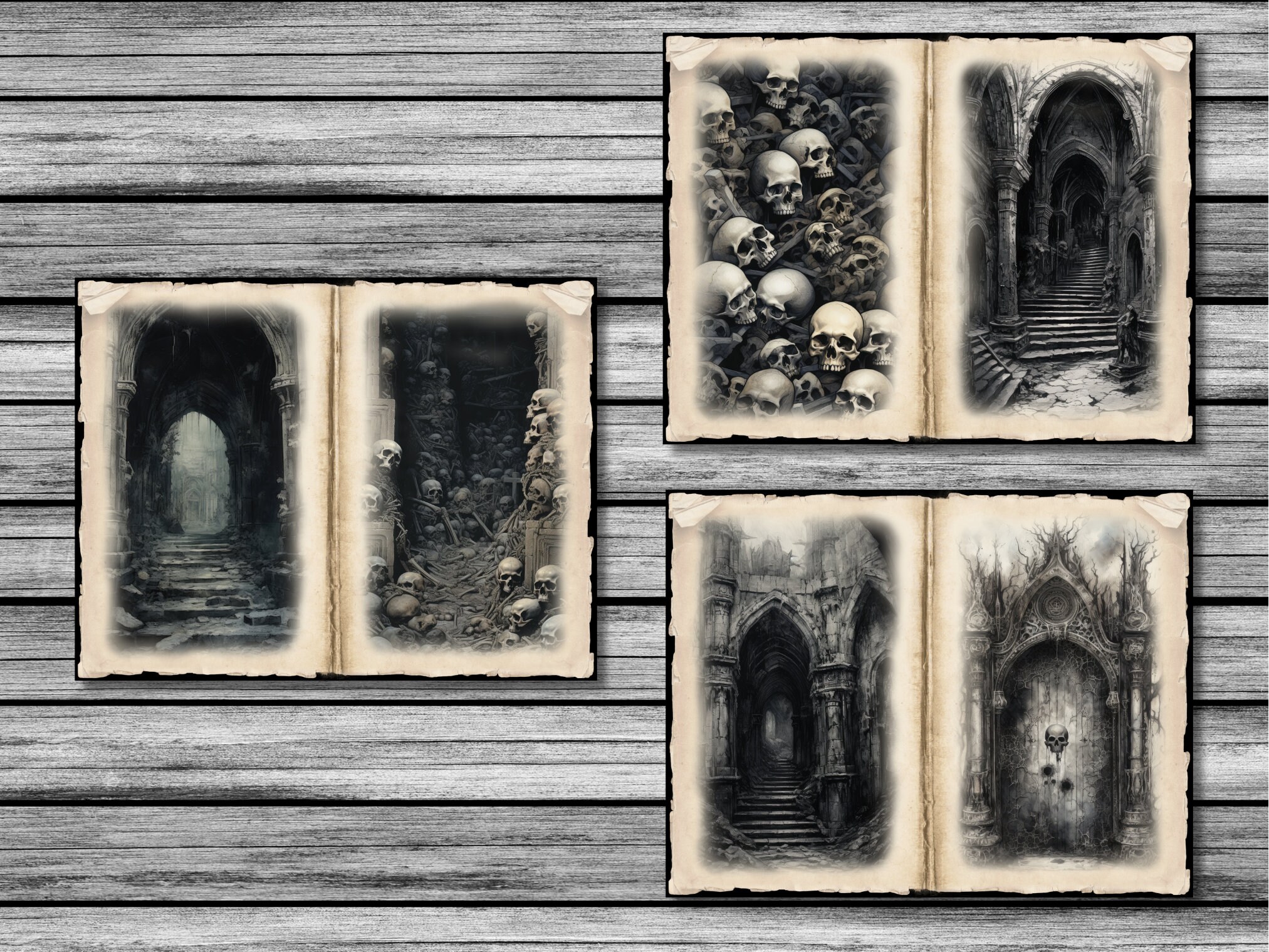 Catacombs – Gothic Horror Junk Journal Kit Paris, Skulls, Bones ...