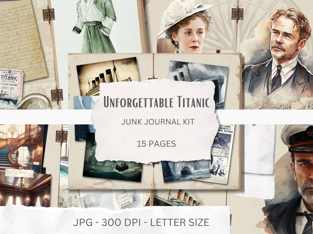 Titanic Journal Kit - Titanic Inspired Ephemera Printable, Ocean Pages ...