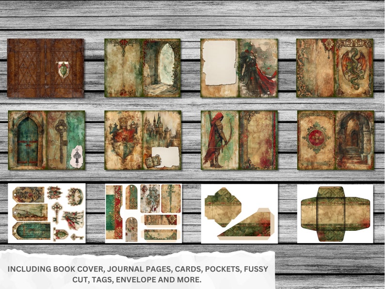 Medieval Kingdom Junk Journal Royal Printable Pages, Knight, Castle ...