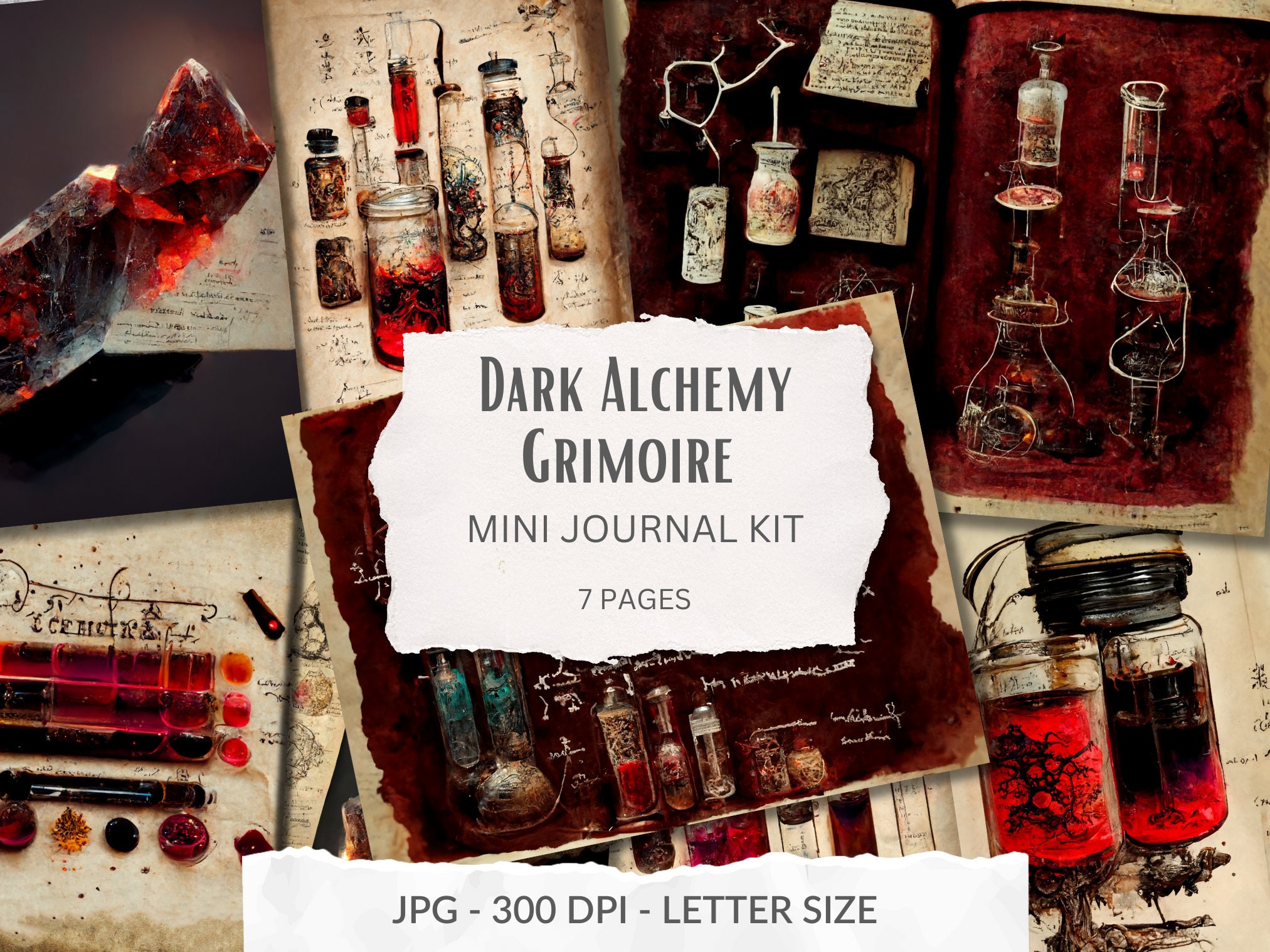 Dark Alchemy Grimoire Journal Pages Book of Shadows, Dark Chemistry ...