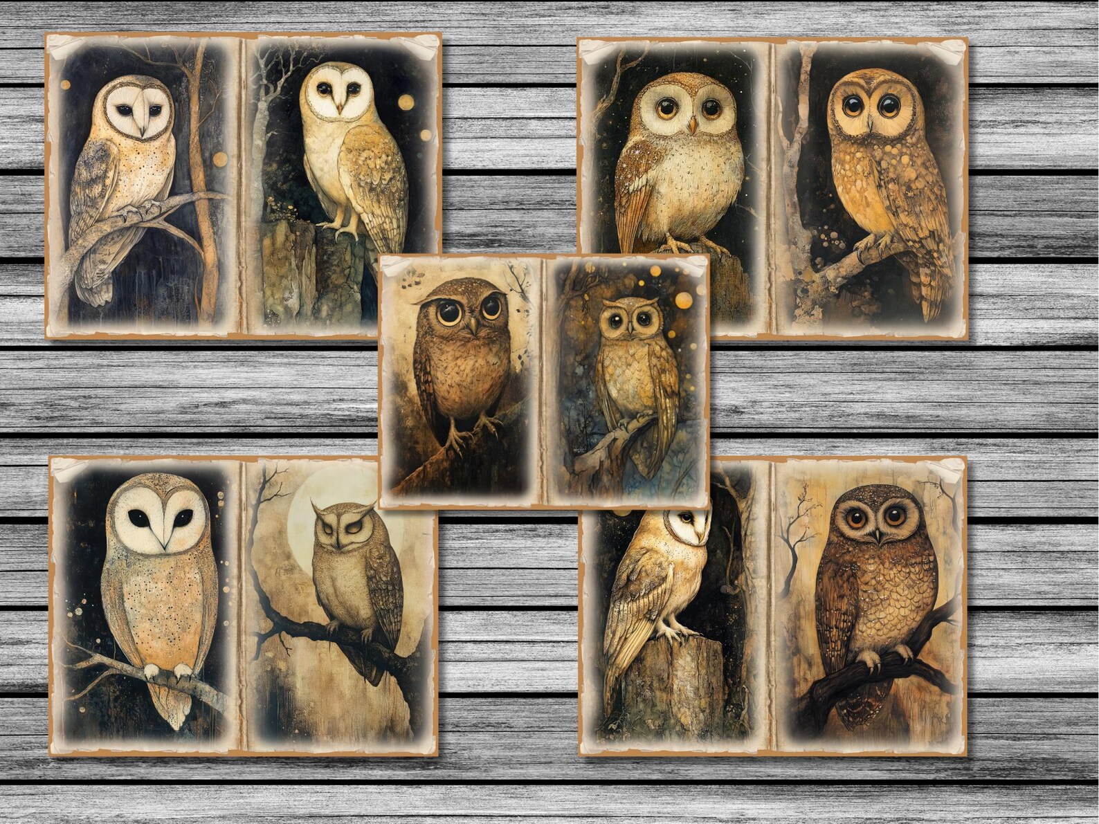 Whimsical Owls - Junk Journal Printable Pages, Cute Owls, Fairy Forest ...