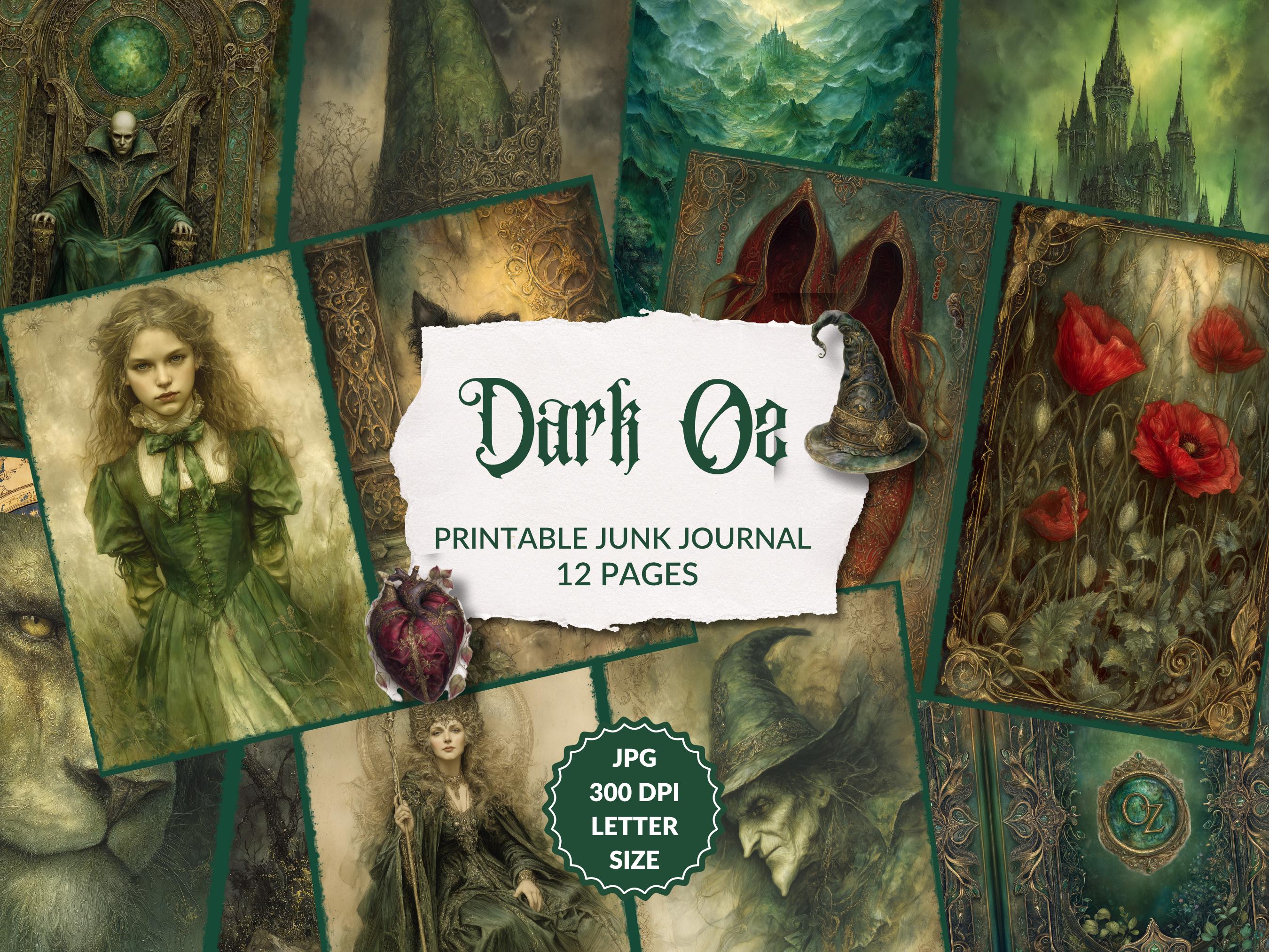 Dark Wizard of Oz Digital Junk Journal Bundle - Gothic Oz, Vintage ...