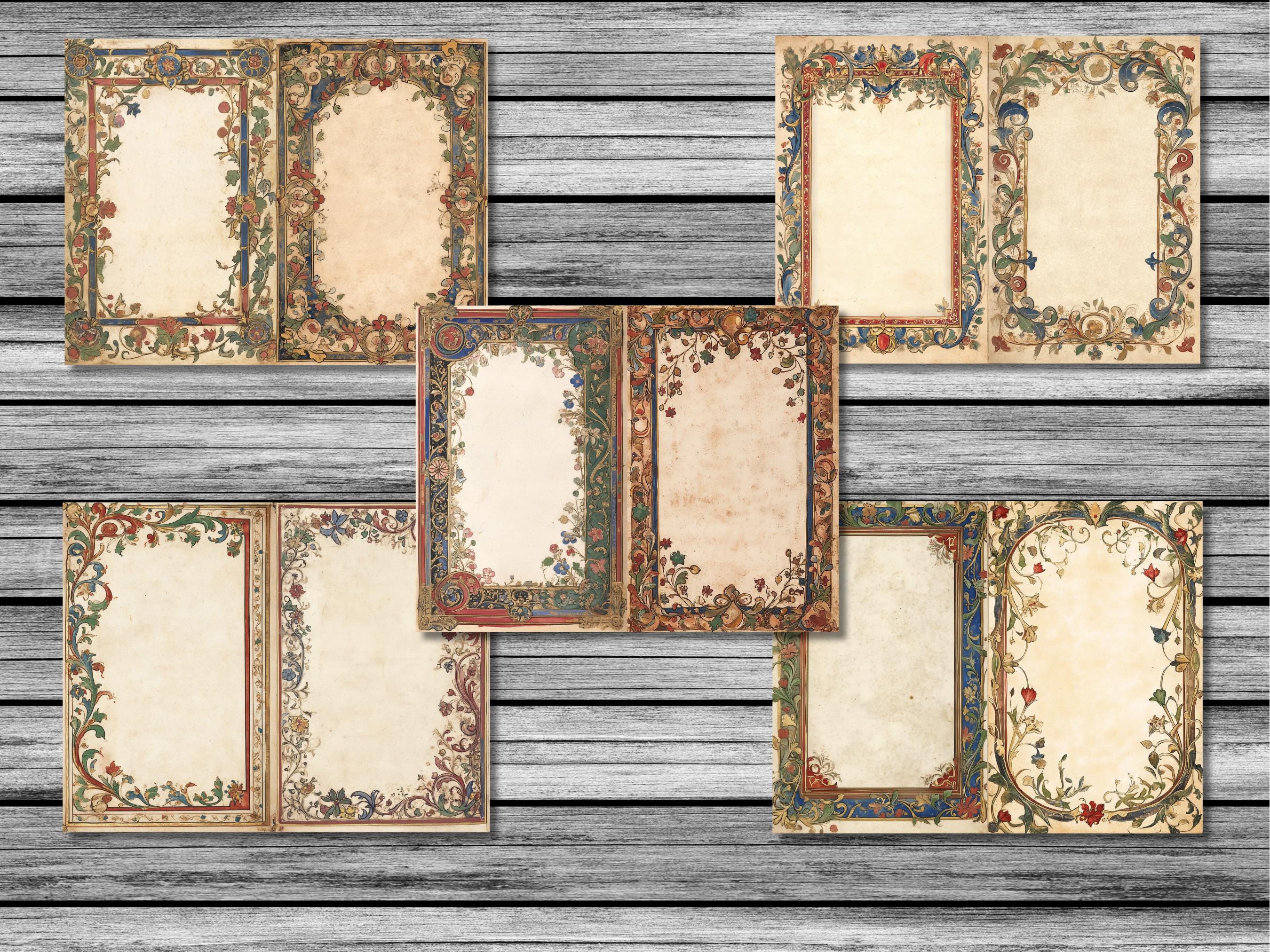 Medieval Illuminated Manuscript Vol. V - Junk Journal Pages, Printable ...