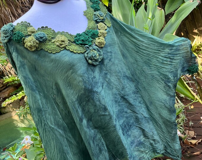 Bohemian Shabby Chic Magnolia Pearl Inspired Silk Poncho Style Top ...