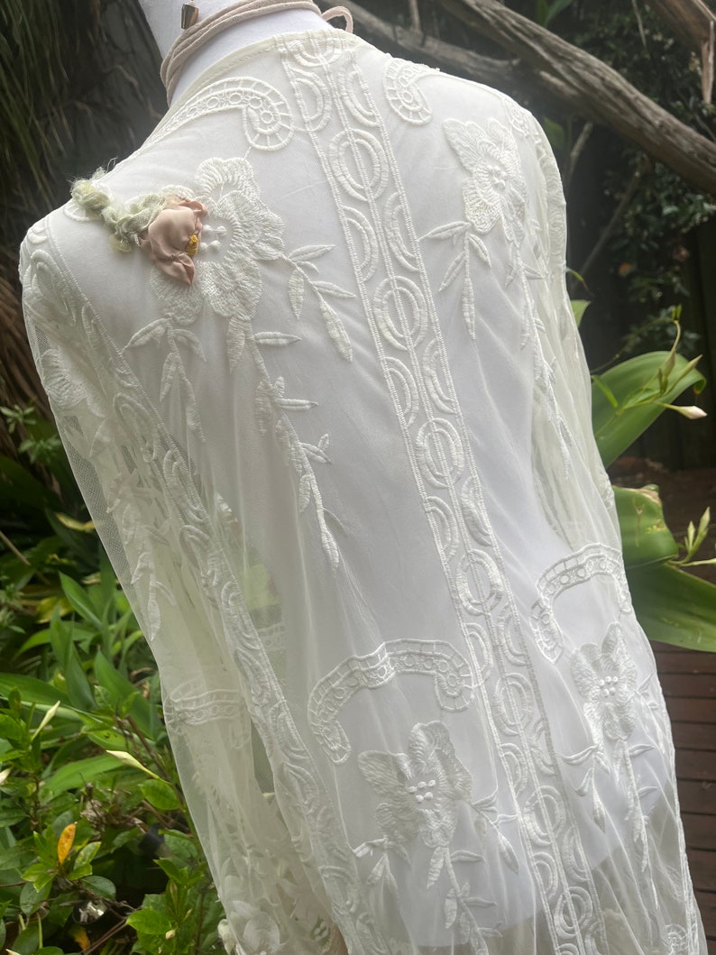 Bohemian Shabby Chic Artsy Duster Coat Lace Cover Embellished With a ...