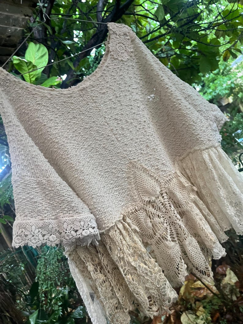 Bohobydarija Bohemian Shabby Chic Top Artsy Embellished Upcycled ...