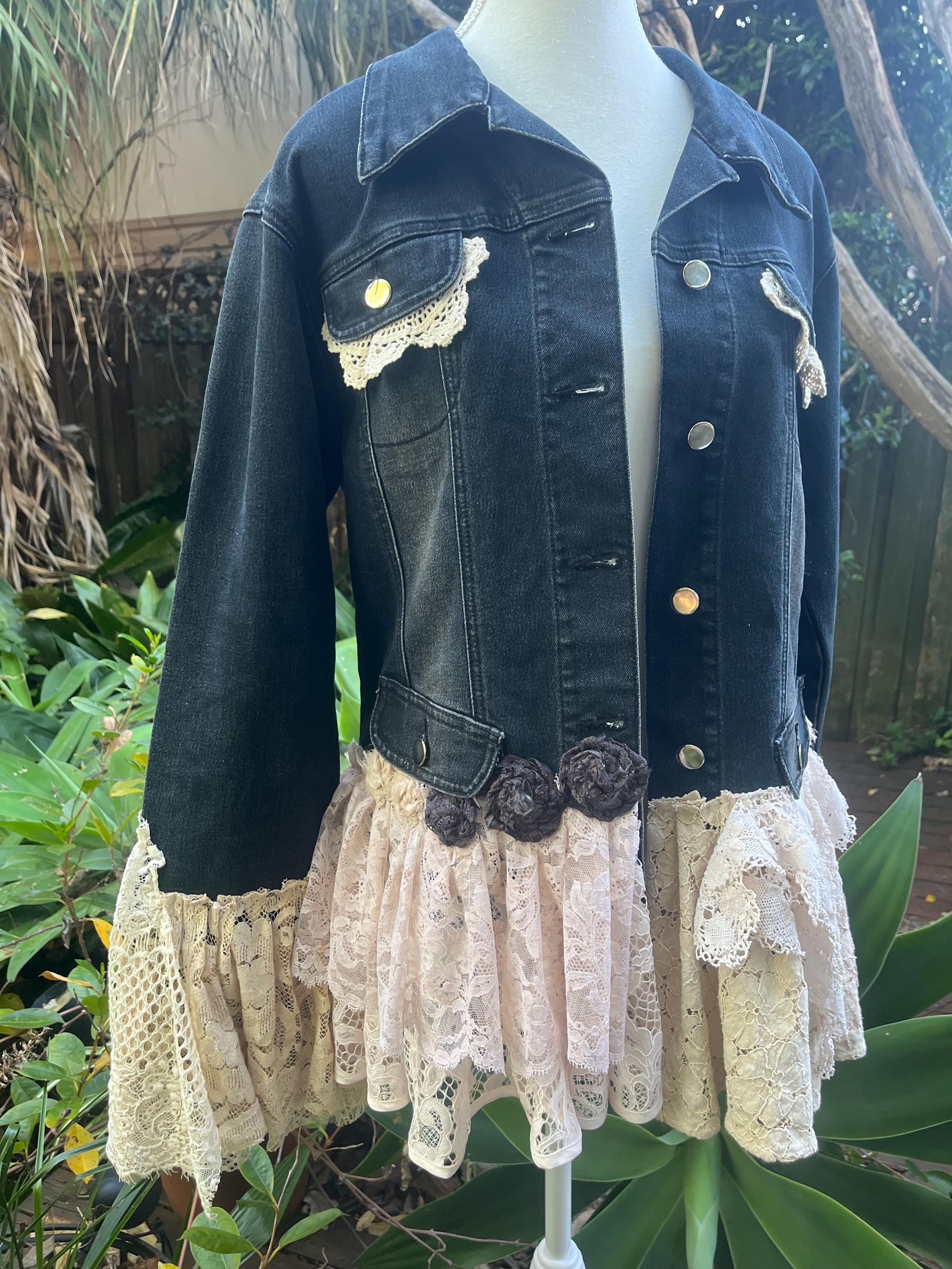 Bohobydarija Bohemian Shabby Chic Tattered Denim Jacket Artsy ...