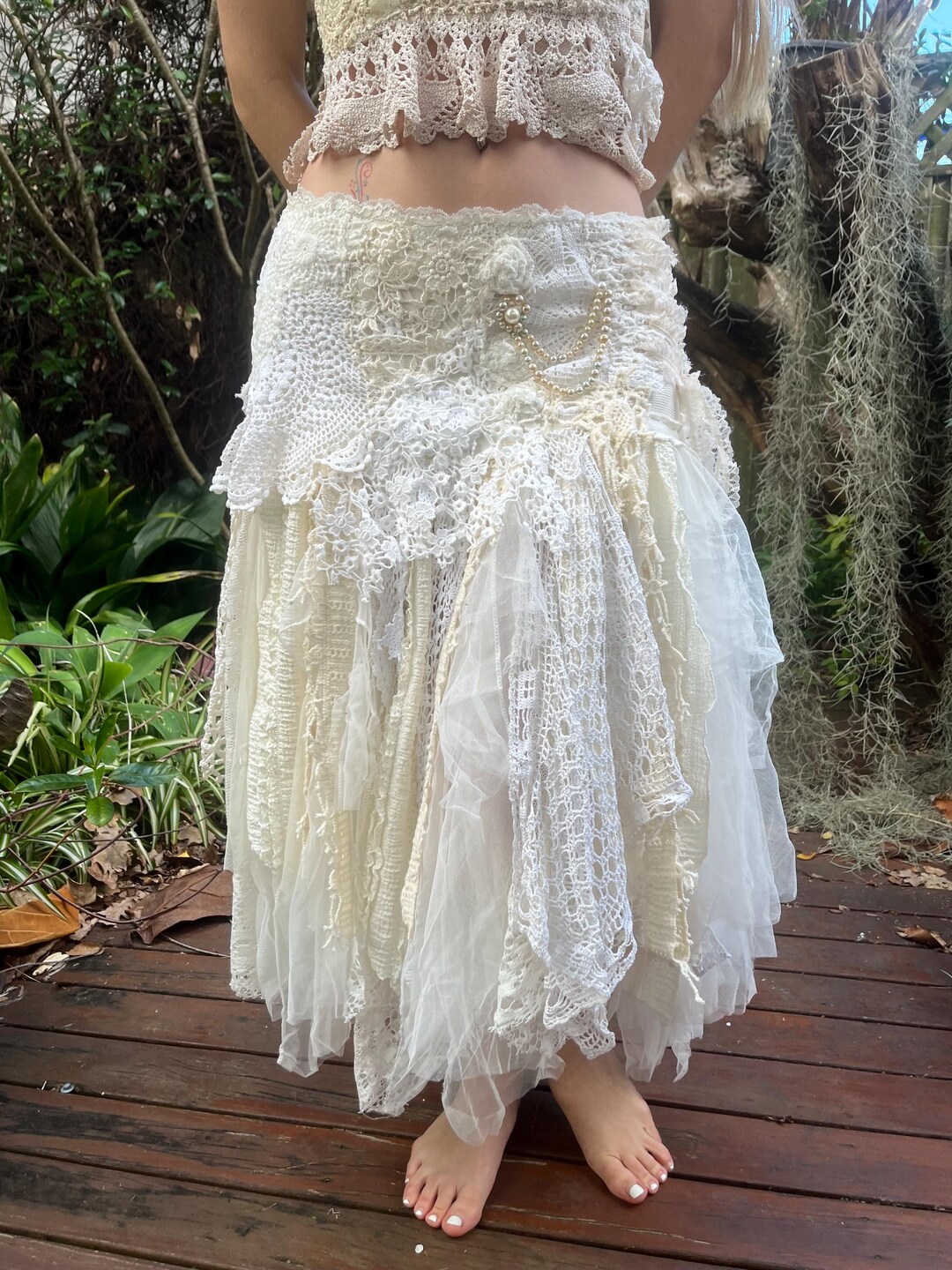 Bohobydarija Gypsy Fairy Pixie Bohemian Skirt Beach Wedding White ...