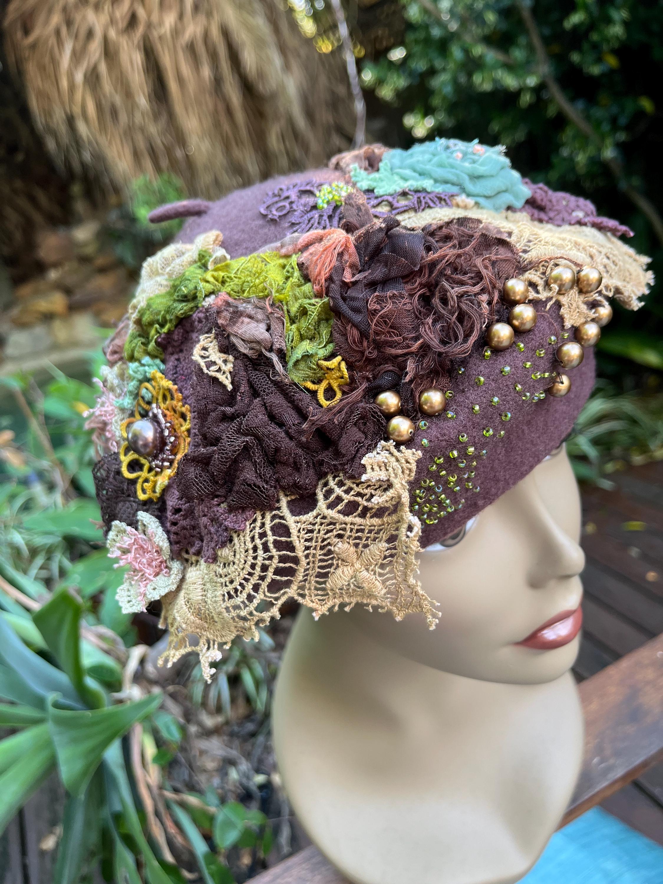 Bohobydarijabohemian Embellished Beret Hat, Boho Hippie Embroidered ...
