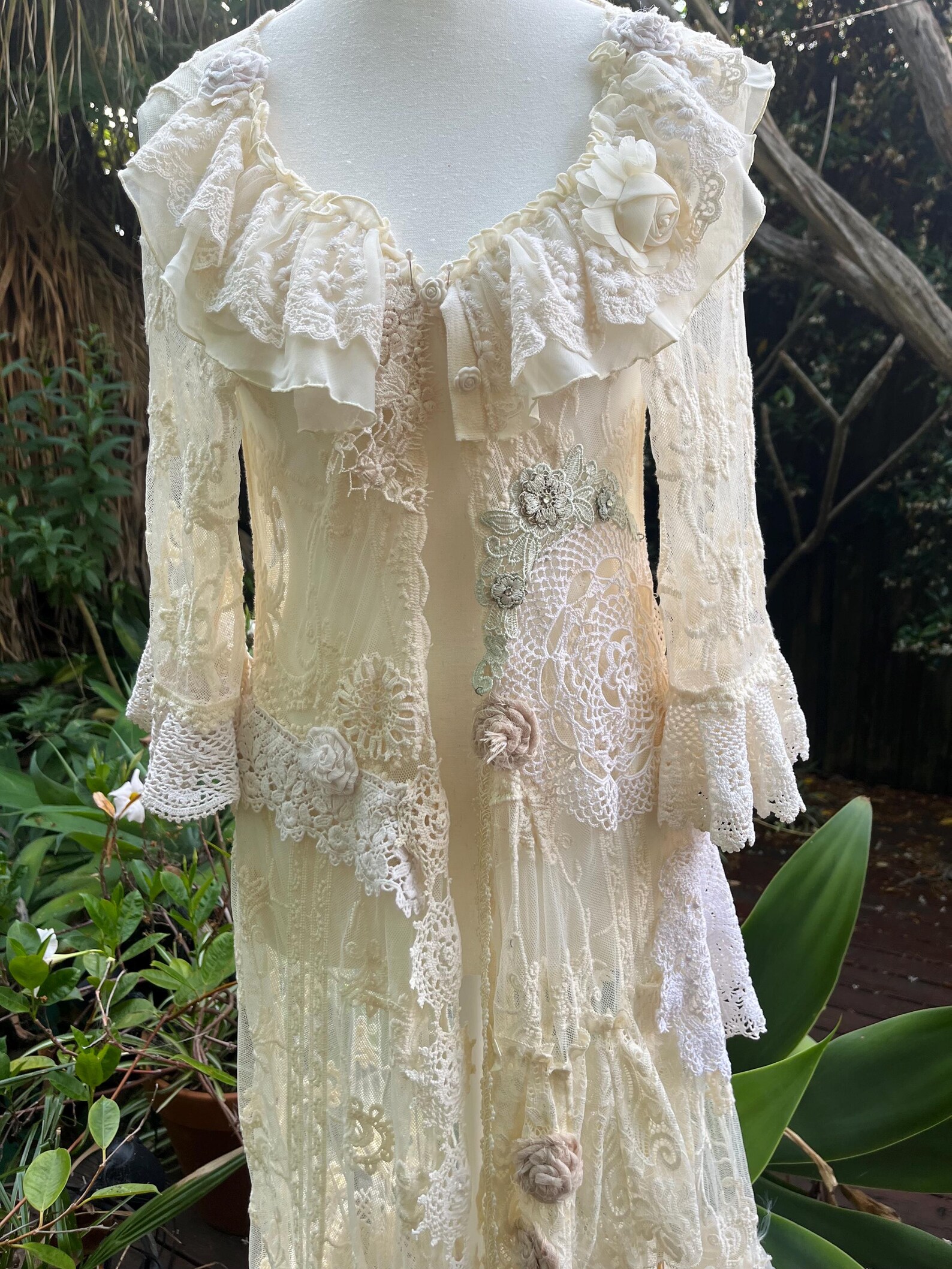 Bohemian Shabby Chic Artsy Duster Coat Lace Cover Embellished With a ...