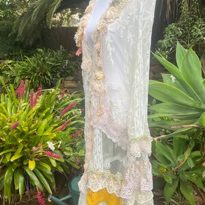 Bohemian Shabby Chic Artsy Duster Coat Lace Cover Embellished With a ...
