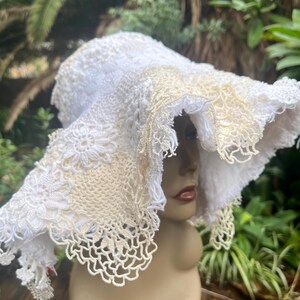 Bohemian Embellished Tattered Woodland Oversized Bucket Style Hat, Boho ...