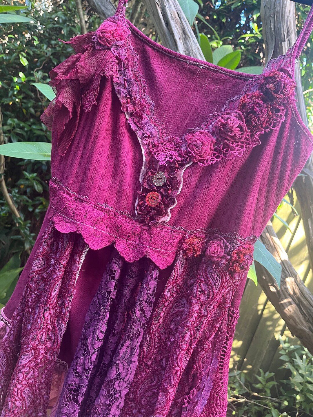 Bohemian Fairy Tank Top Tattered Reworked Cotton Hand Dyed, Fairy ...