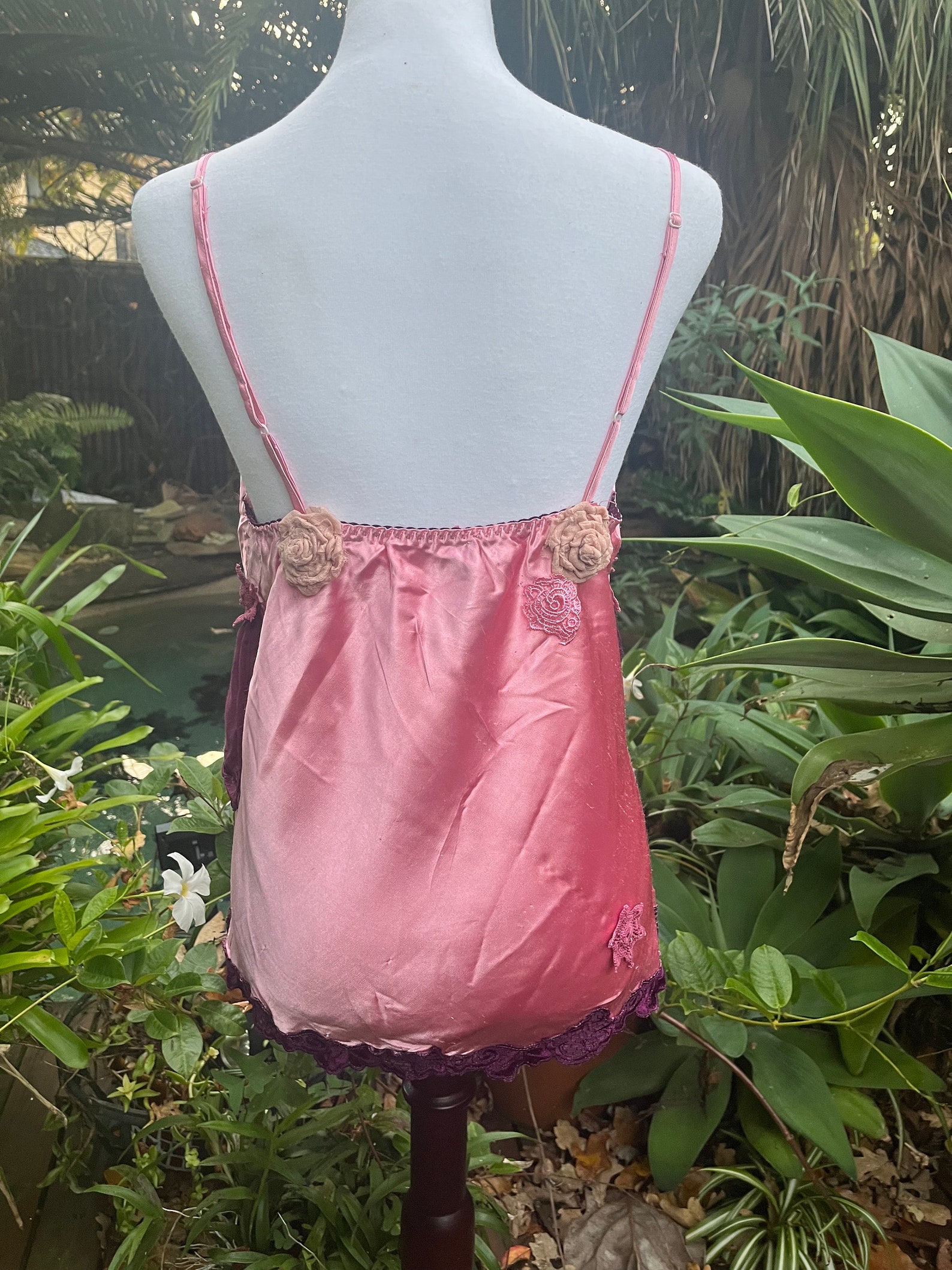 Bohemian Multi Tattered Upcycled Summer Hand Dyed Slip Top, Fairy ...