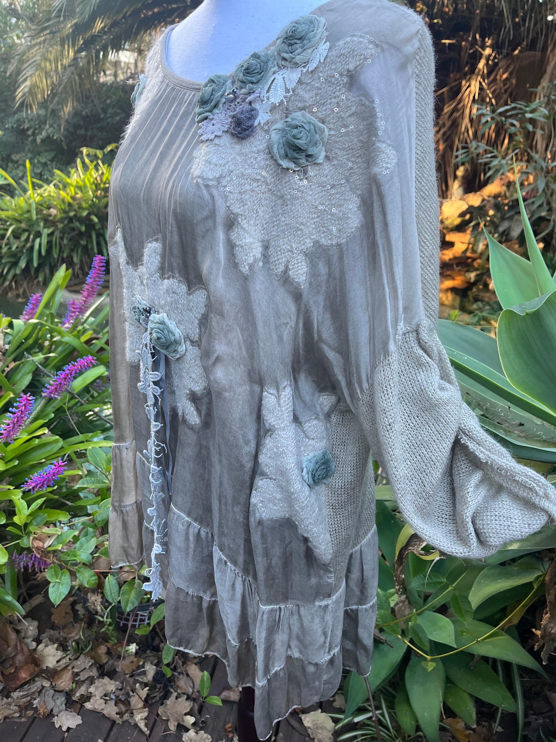 Bohemian Romantic Top Tattered Reworked Summer, Fairy, Woodland ...
