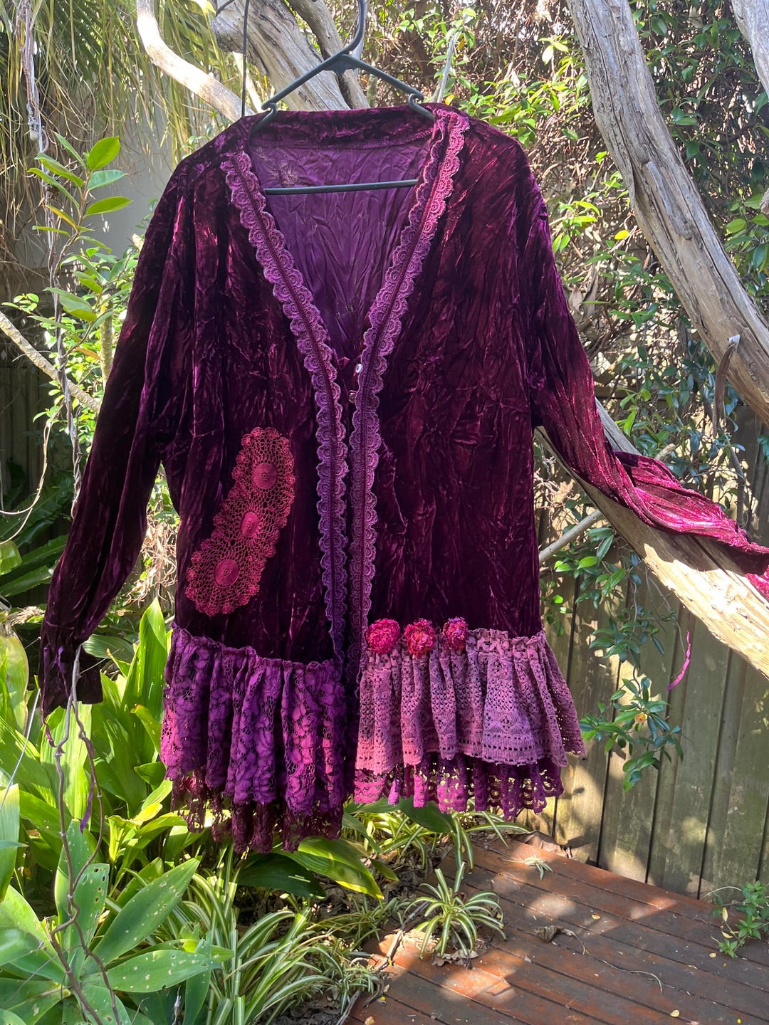 Voluptuous Bohemian Shabby Chic Crushed Velvet Tattered Jacket Artsy ...