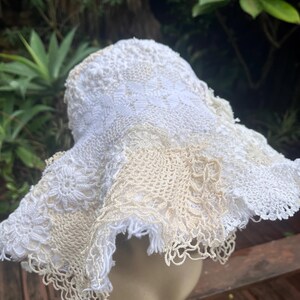 Bohemian Embellished Tattered Woodland Oversized Bucket Style Hat, Boho ...