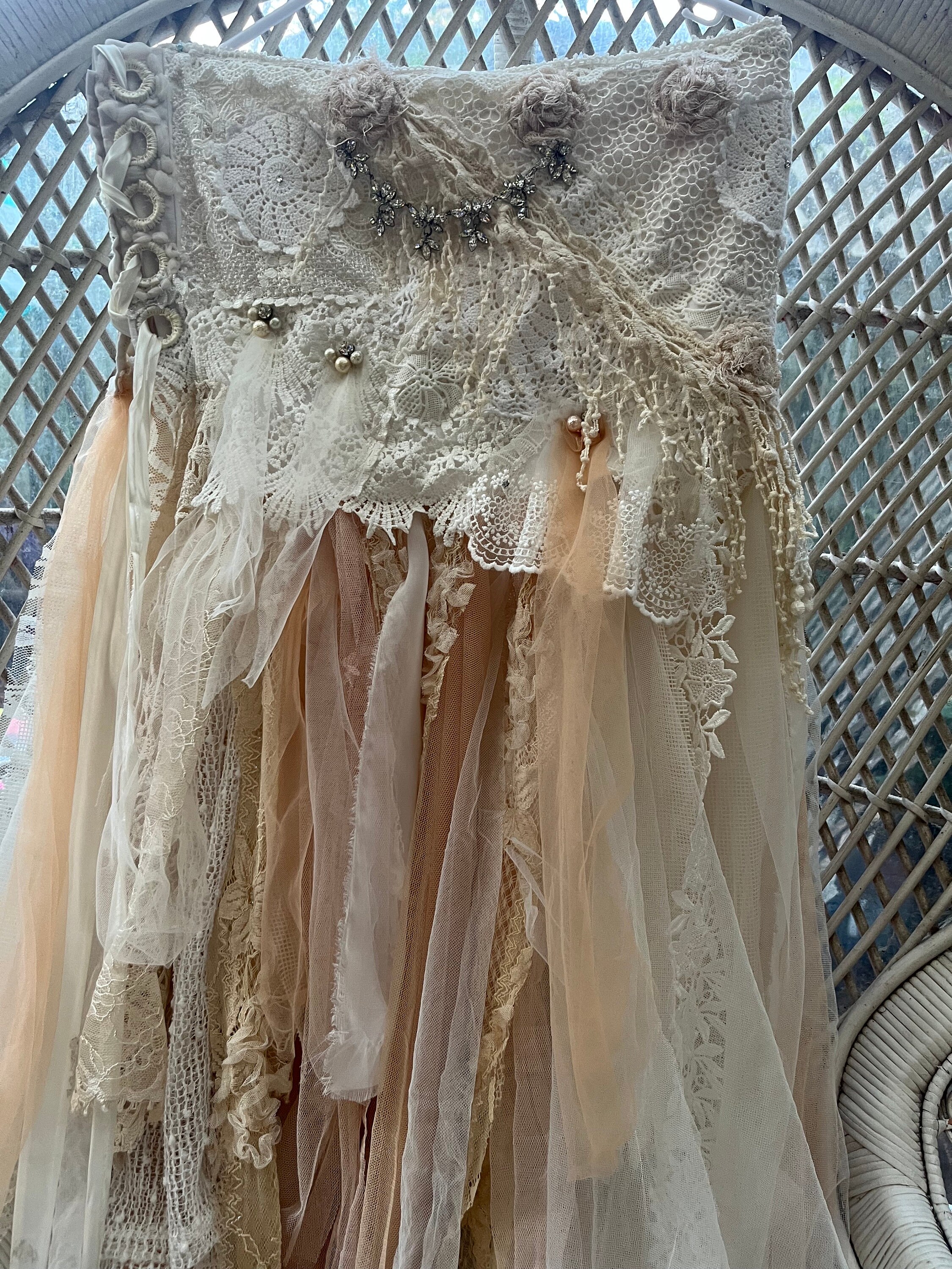 Gypsy Fairy Pixie Bohemian Skirt Beach Wedding White and Cream Colours ...